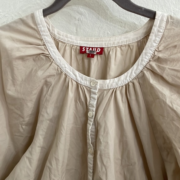 STAUD | Dresses | Staud Womens Scoop Neck Mini Dress Size L Creamwhite ...
